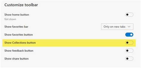 How To Show Or Hide Collections Button In Microsoft Edge Browser