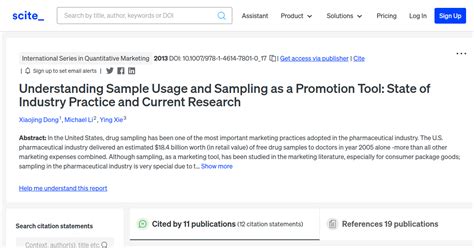 Understanding Sample Usage And Sampling As A Promotion Tool State Of Industry Practice And