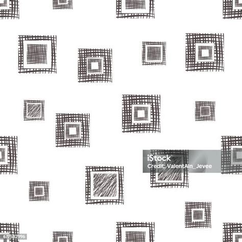 마름모 정사각형 기하학적 패턴 원활한 벡터 손으로 그려진 사각형 끝 없는 배경 질감 기하학적 수치 포장 웹 배경 위한 파스텔 그래픽 일러스트 템플릿 0명에 대한 스톡 벡터