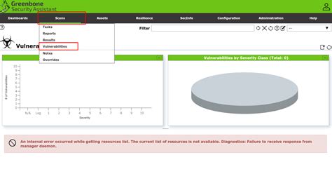 Vulnerabilities An Internal Error Occurred While Getting Resources