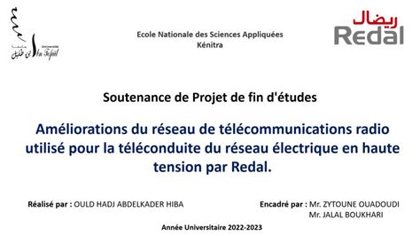 Soutenance Pfe Electrique Telecom Radio Ingenierie Ensa Redal Hiba Ould Hadj