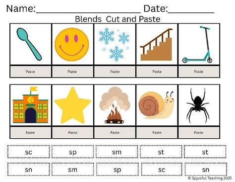 Blends Consonant Blends Cut And Paste No Prep By Spjutiful Teaching