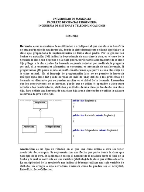 Uml Herencia Teoria Pdf Herencia Programación Orientada A Objetos