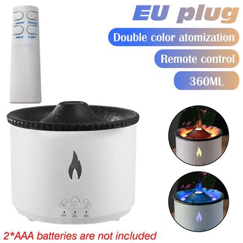 Dropship 360ml Volcanic Flame Aroma Diffuser Air Humidifier Essential Oil Diffusers Smoke Ring
