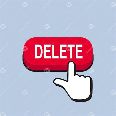 Hand Mouse Cursor Clicks The Delete Button Stock Illustration