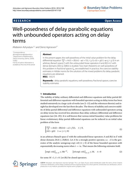 Pdf Well Posedness Of Delay Parabolic Equations With Unbounded Operators Acting On Delay Terms