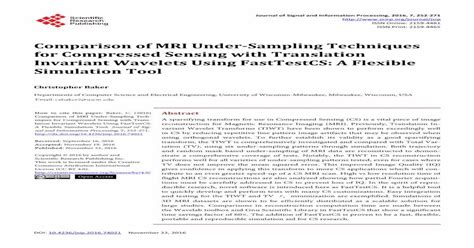 Download Pdf Comparison Of Mri Under Sampling Techniques For