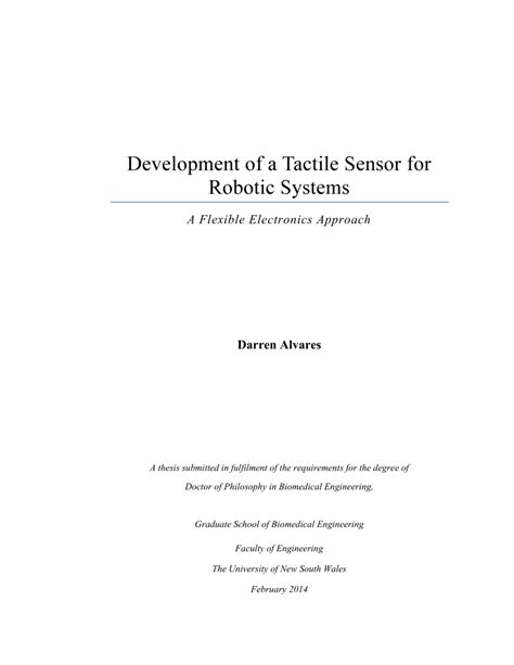 Pdf Development Of A Tactile Sensor For Robotic Systems