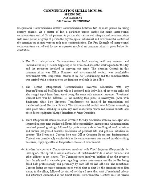 Vu Assignment Mcm 301 Pdf Communication Interpersonal Communication Vu Assignment Mcm 301 Pdf Communication Interpersonal Communication