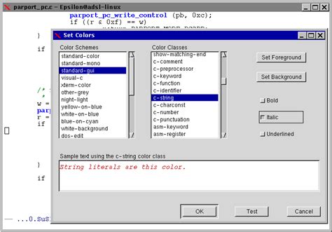 The Unix Set Color Dialog
