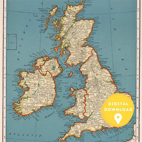 Map Of Uk Printable British Map Uk Map Poster United Kingdom Map Uk