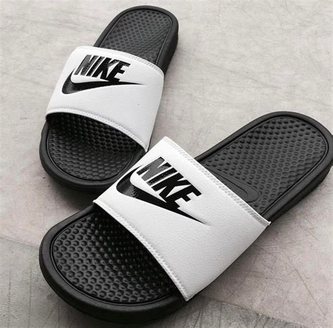 Nike Benassi Slides White Strap Mens Fashion Footwear Slippers And Slides On Carousell