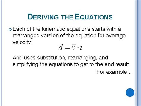 KINEMATIC EQUATIONS Equations And How To Use Them