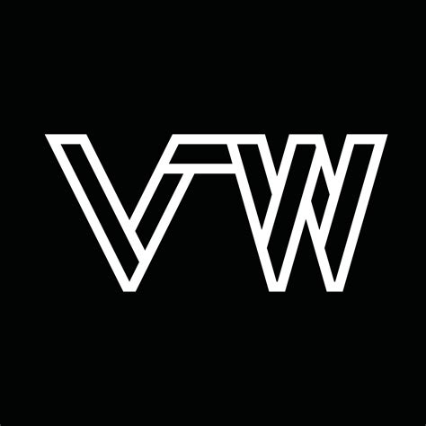 VW Logo Monogram With Line Style Negative Space Vector Art At Vecteezy