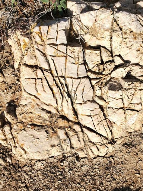 Natural Angular Pattern In Rock And Soil From Mineralization And Natural Angular Pattern In Rock And Soil From Mineralization And