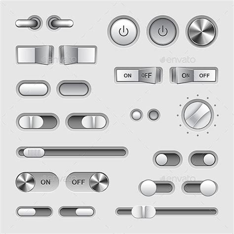 拨动开关按钮矢量集 Web元素矢量toggle Switch Buttons Vector Set Web Elements Vectors3 D、背景、按钮、按钮、圆 计算机、控制