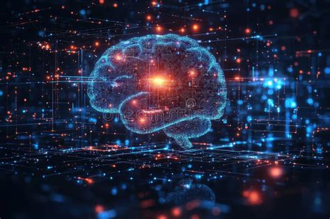 Futuristic Ai Brain Visualization Digital Realm 3d Render High Tech Environment Abstract Concept