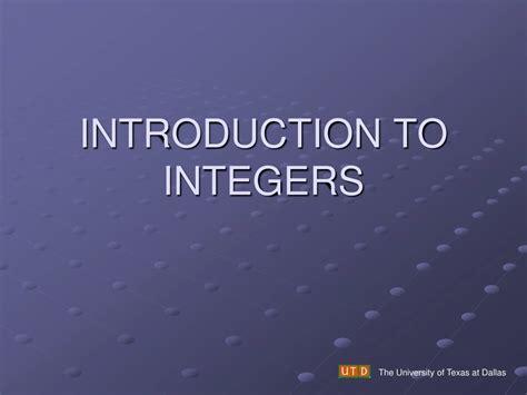 PPT Concepts Of Integers Explained With Tiles At The University Of Texas At Dallas PowerPoint