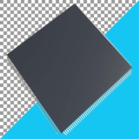 premium psd 3d chipset rendering realistic front view microchip