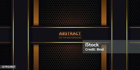 다크 옐로우 로얄 육각 형 격자 추상적 배경 노란색 빛나는 선과 고급 배경 다크 골든 미래 배너 현대 기술 육각 탄소 섬유 배경 0명에 대한 스톡 벡터 아트 및 기타 이미지