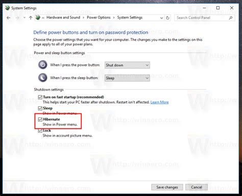 Enable Or Disable The Hibernate Option In Windows