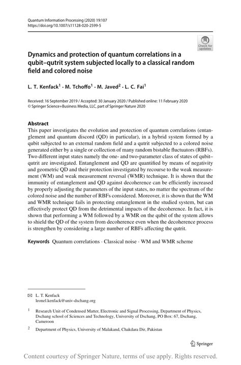 Dynamics And Protection Of Quantum Correlations In A Qubitqutrit