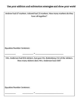 OA Word Problems Assessment By Stacey S Nd Grade Corner TPT