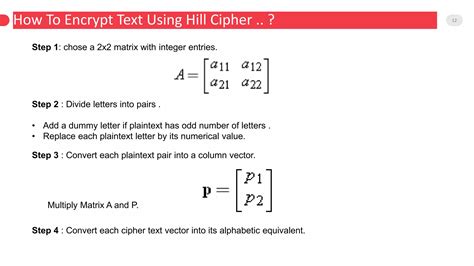 cryptography application of linear algebra pptx information and