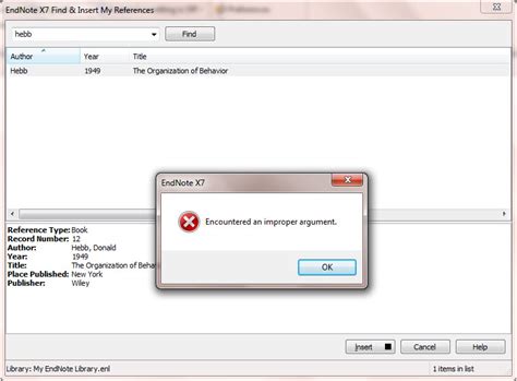 Endnote X7 Encountered An Improper Argument Error 6 By Tomholm