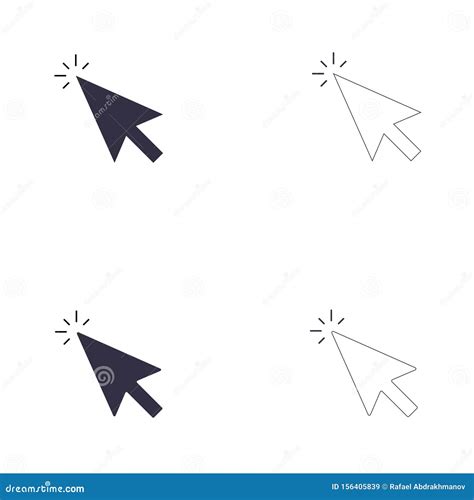 Mouse Arrows Icons Set Computer Mouse Click Cursor Mouse Click Cursor Vector Illustration