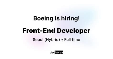 dev korea on linkedin front end developer at boeing seoul dev korea