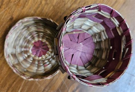 Basket 1940s Isabella Rez Sweet Grass And Ash Splint Sunrise Drum