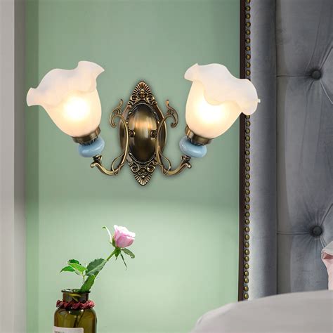 美式奢华壁灯卧室床头灯客厅过道走廊灯复古创意双头单头背景墙灯 虎窝淘