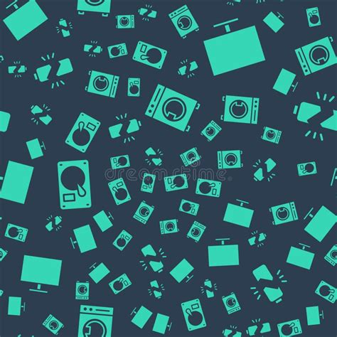 Set Washer Computer Monitor Screen Hard Disk Drive Hdd And Broken