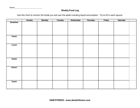 Food Time Table Chart