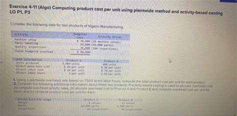 [solved] exercise 4 11 algo computing product cost per u