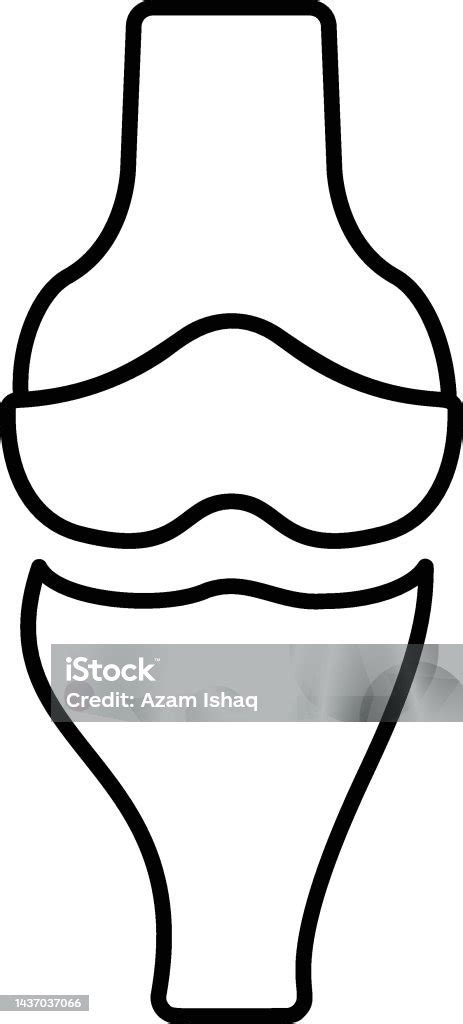 대퇴골이 있는 무릎 뼈 관절 개념 벡터 개요 아이콘 디자인 장기 시스템 기호 인체 해부학 기호 인체 부위 스톡 일러스트레이션 무릎뼈에 대한 스톡 벡터 아트 및 기타 이미지