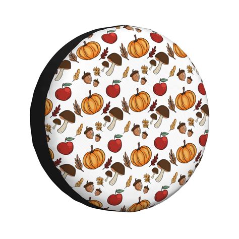 Spare Tire Cover Maple Leaf Nut Mushroom Waterproof Trailer Tire Covers