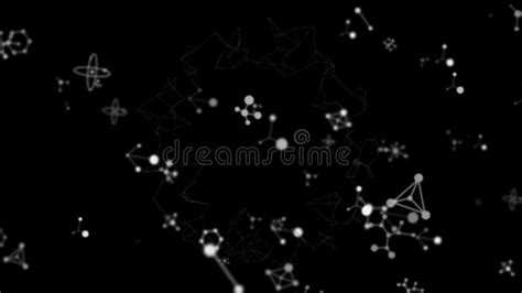 Animation Of Molecular Structures Moving On Black Background Stock Footage Video Of Generated