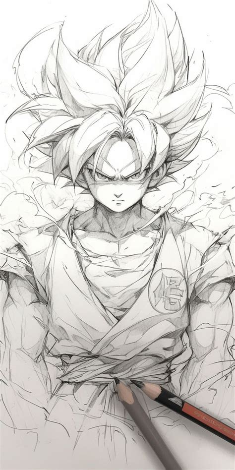 Goku Pencil Drawing In 2025 Zeichnungen Zum Nachzeichnen