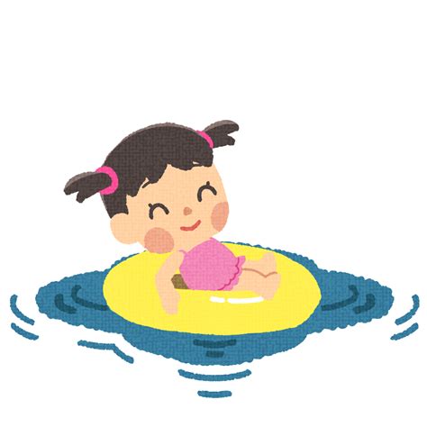 A Girl On A Float In The Sea Illust World