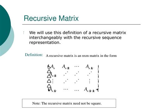 Ppt Generalization Of Recursive Sequences Matrix Relations