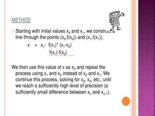 Secant Method In Numerical Statistical Method PPT