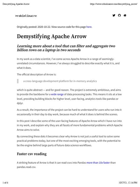 Demystifying Apache Arrow Pdf Computer File Software Engineering