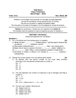Fillable Online Icse Board Exam Date Sheet Class And Board Exam Fax Email Print