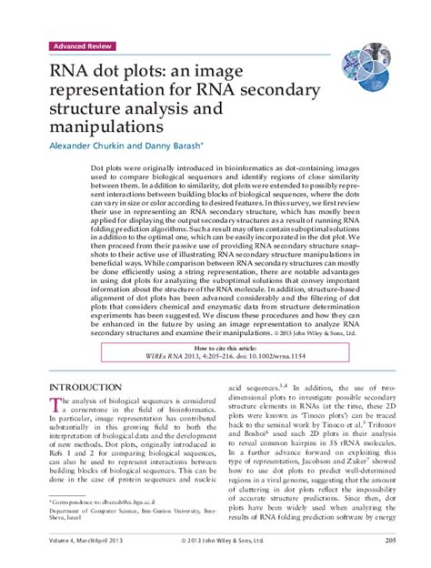 Pdf Rna Dot Plots An Image Representation For Rna Secondary Structure Analysis And Manipulations