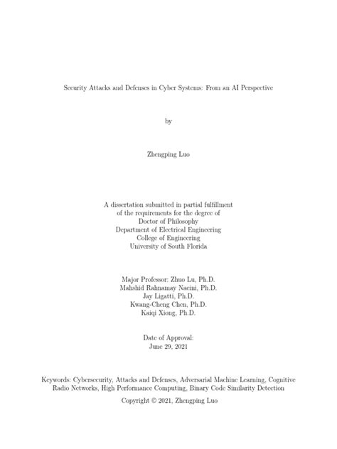 Security Attacks And Defenses In Cyber Systems From An Ai Perspective