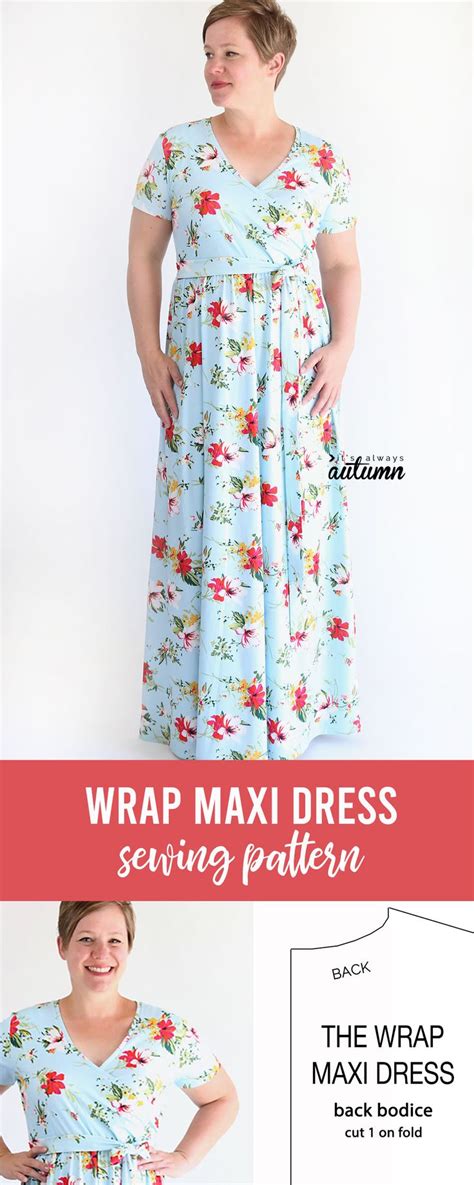 Wrap Top Maxi Dress Sewing Pattern Tutorial Maxi Dress Pattern
