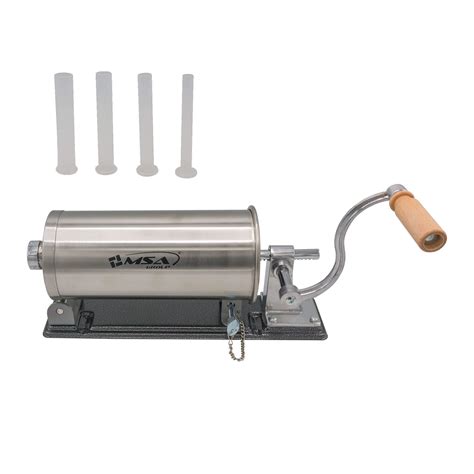 Машина за пълнене на колбаси 3 кг Msa хоризонтална от неръждаема стомана включени 4 фунии