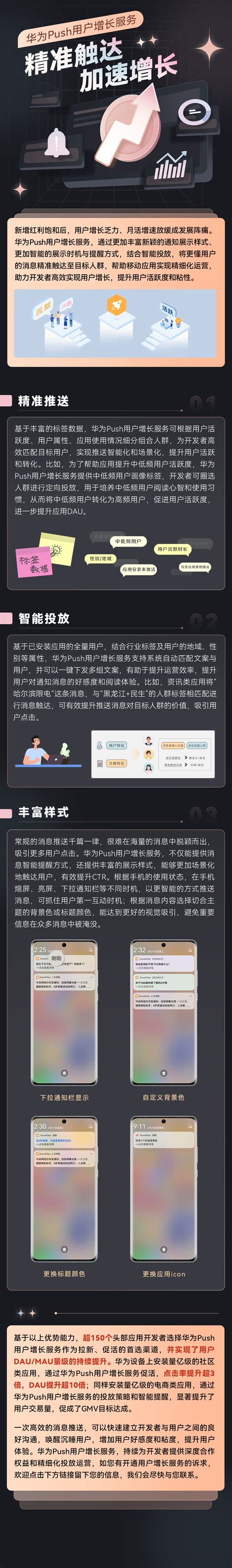 华为push用户增长服务：精准触达，加速增长速戳了解华为push用户增长服务：通过精细化运营，助力开发者高效实现用户增长 掘金